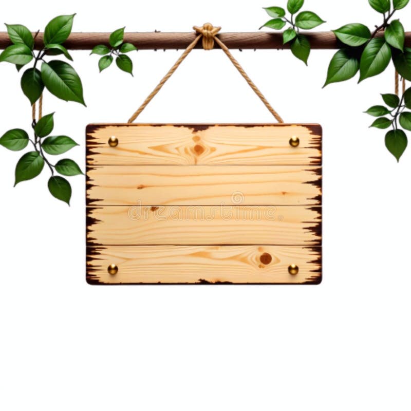 Empty Hanging Sign on White Background Stock Illustration ...