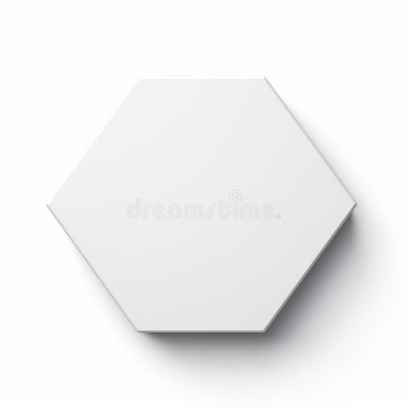 Empty Hexagon Object on White Surface: Superflat Style with Social ...