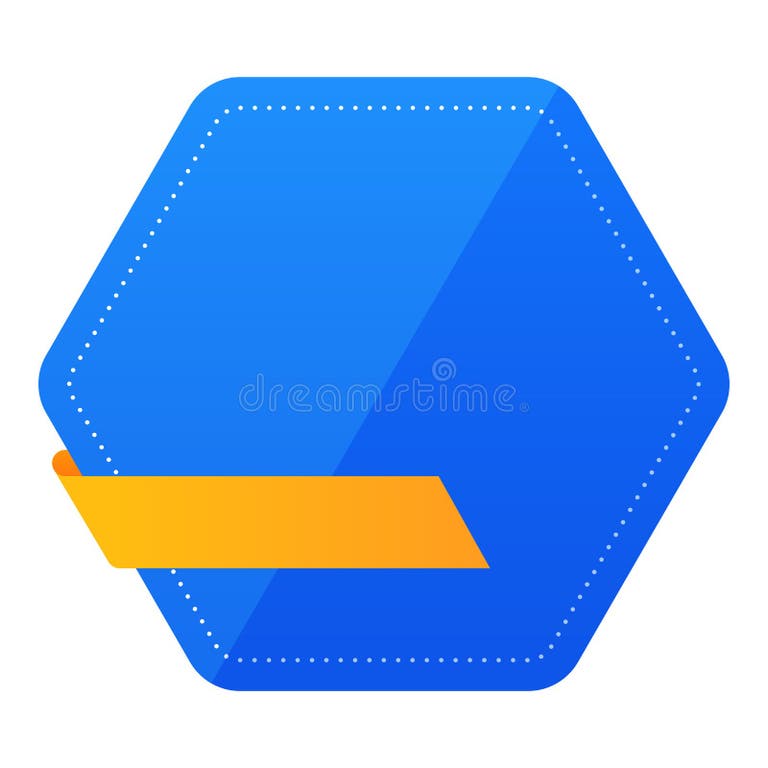 Empty Hexagon Shape Label or Tag Element in Blue Stock Illustration ...
