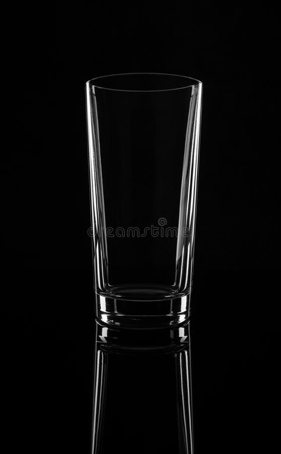 Empty High Glass, Isolated on a Black Background Stock Image - Image of ...