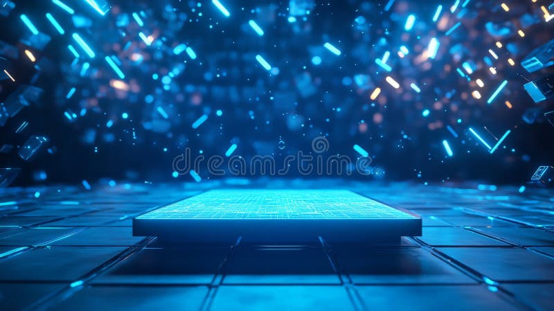 An Empty, High-tech Product Display Platform with a Shimmering ...