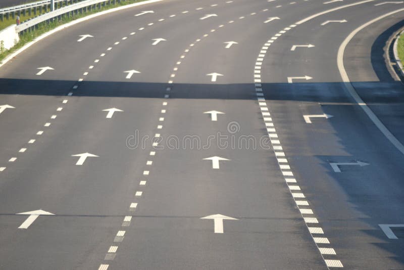 Empty Highway with Two Lanes - Close-up Stock Image - Image of empty ...