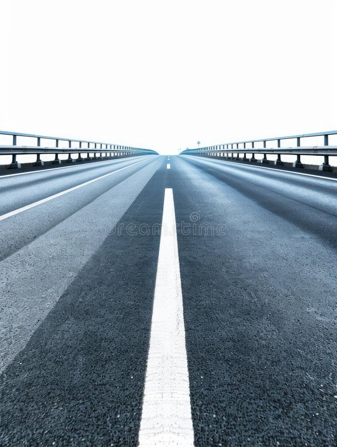 Empty Highway with Railing stock image. Image of bridge - 367157295
