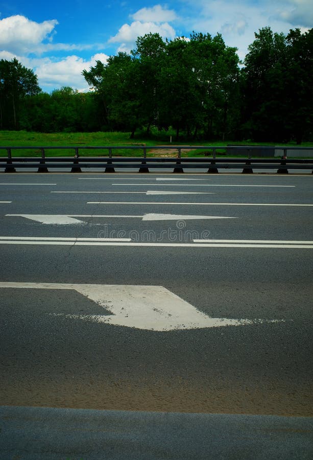 Empty Highway Road with Traffic Arrows Background Stock Photo - Image ...