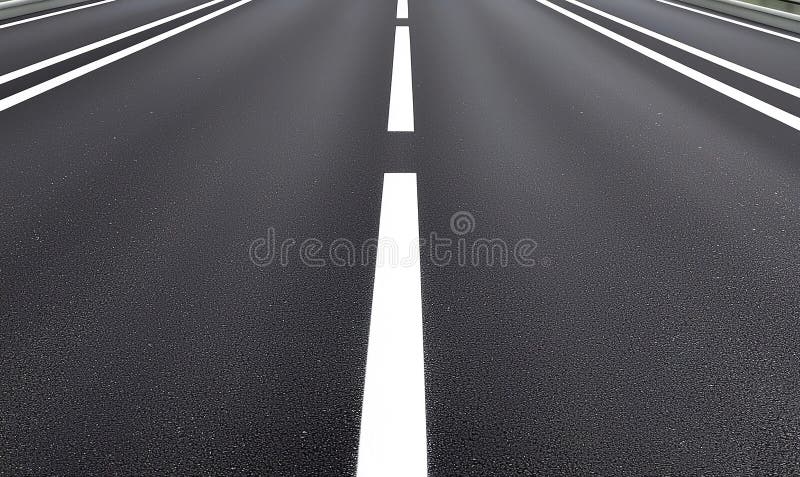 Empty Highway Road with White Lines Stretching into Distance Stock ...