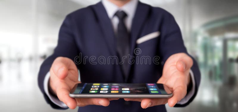 Empty Holding Hands of a Businessman at the Office Stock Image - Image ...