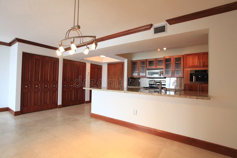 Empty Home stock photo. Image of bedroom, molding, kitchen - 18285368