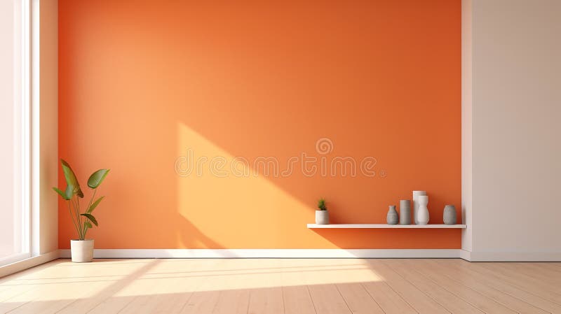 Empty Home Interior Wall Mock Up 3d Render Stock Illustration ...