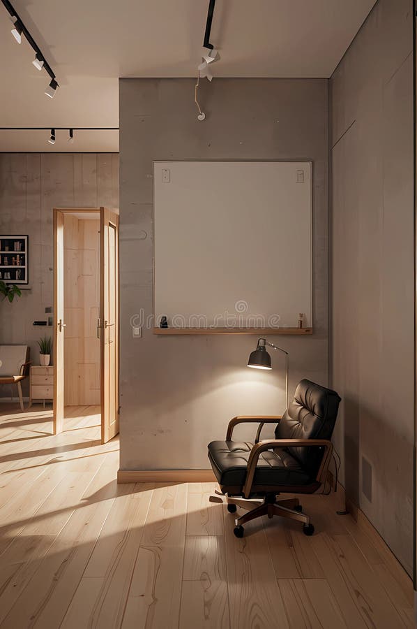 Empty Home Interior Wall Mock-up, 3d Render Stock Illustration ...