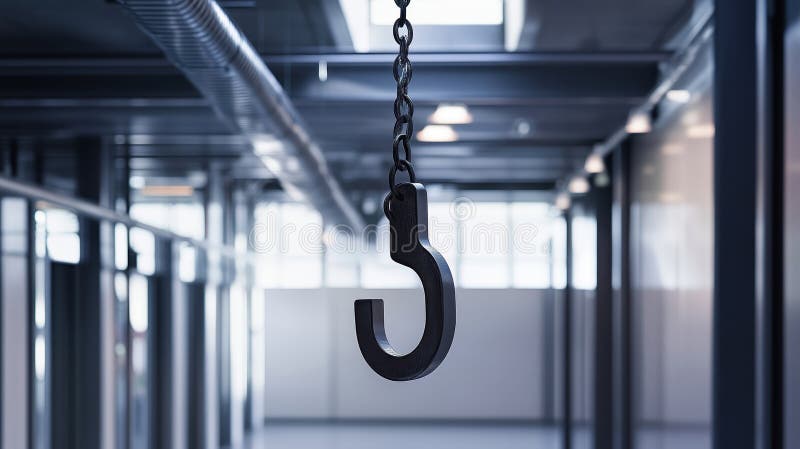 Empty Hook Hanging in Industrial Building or Warehouse Stock Photo ...