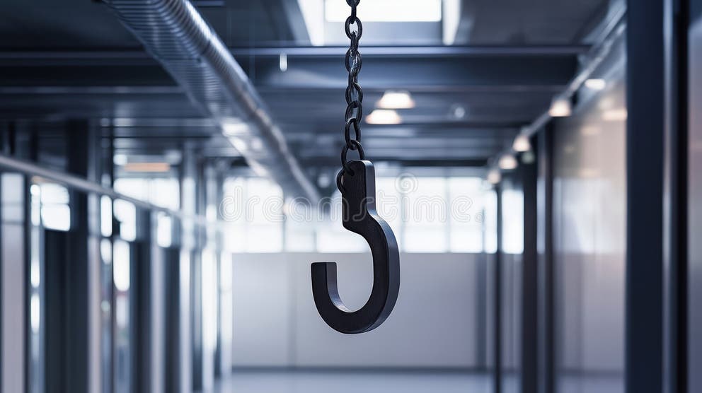Empty Hook Hanging in Industrial Building or Warehouse Stock Photo ...