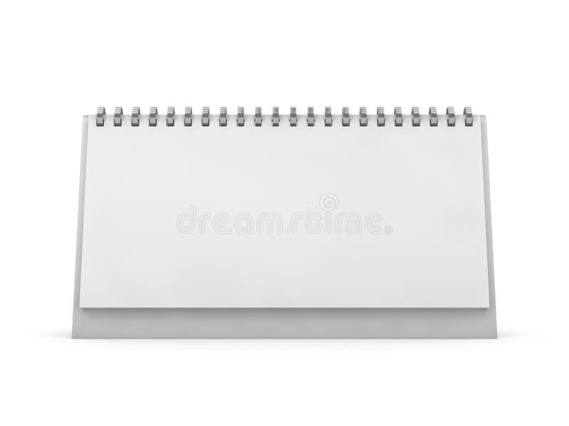 Empty Horizontal Desk Calendar on Table. Mockup Design Concept Stock ...