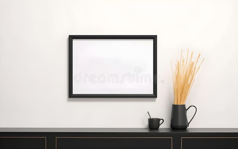 Empty Horizontal Frame in Minimalist Interior Stock Illustration ...