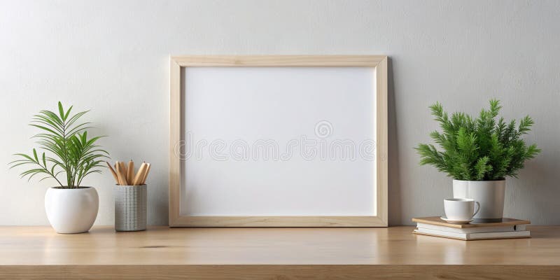 Empty Horizontal Frame Mockup in Modern Minimalist AI-Generated Content ...
