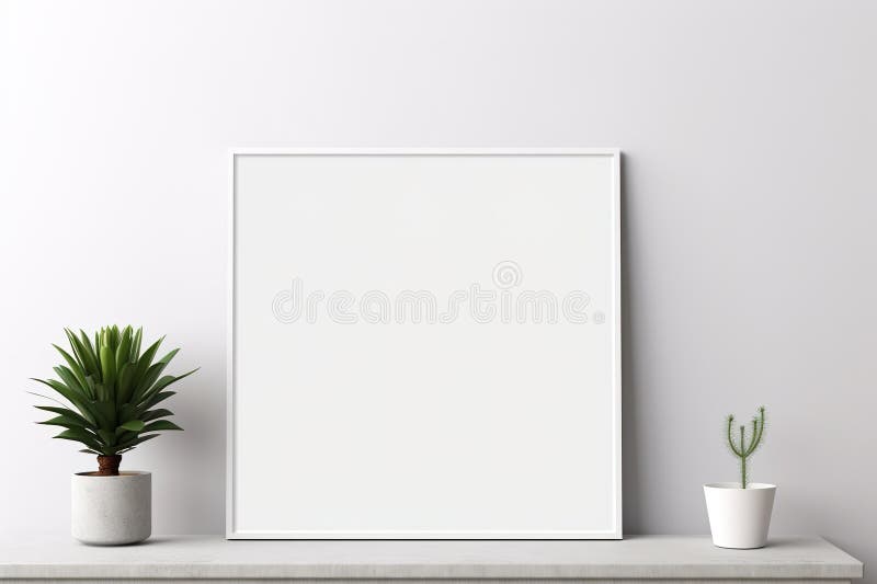 Empty Horizontal Frame Mockup in a Modern Minimalist Interior with ...