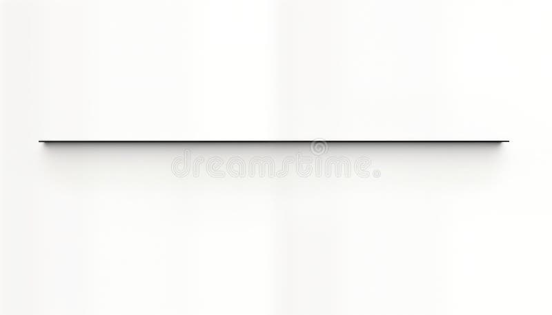 Empty Horizontal Line Shelf Against White Background. Minimalist Design ...