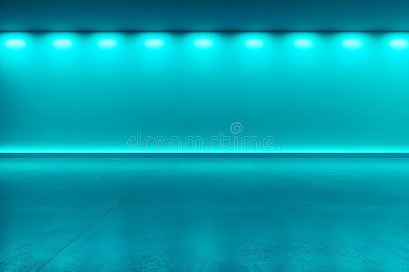 Empty Horizontal Showroom Background with Spotlights Shining on a ...