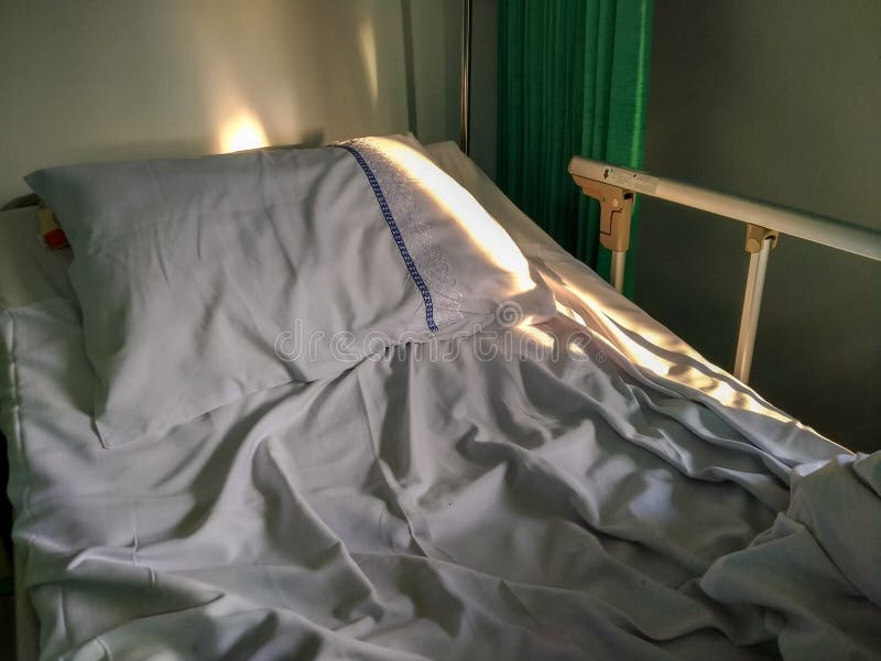 An Empty Hospital Bed in the Corridor of a Modern Hospital Stock Image ...