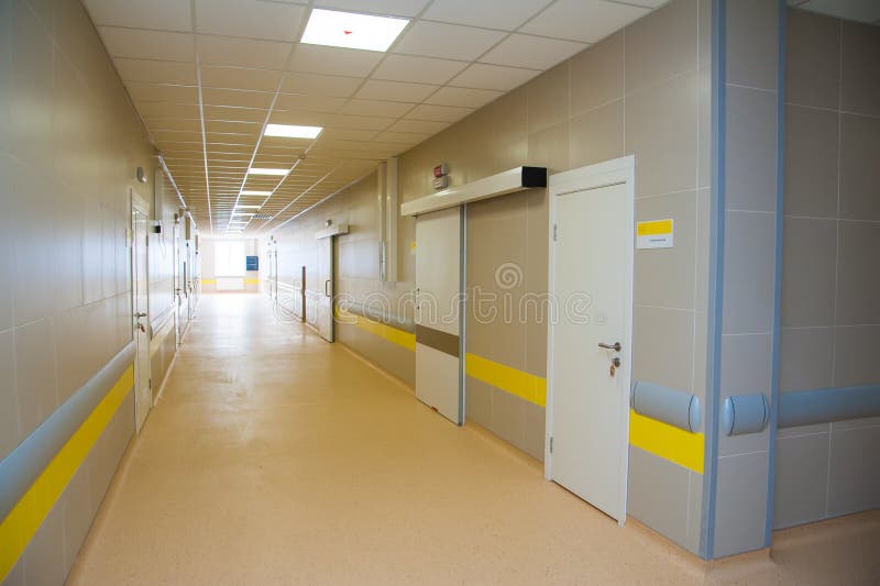 Empty hospital hallway stock photo. Image of medicine - 97551792