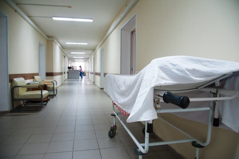Empty hospital hallway stock photo. Image of medicine - 97551792