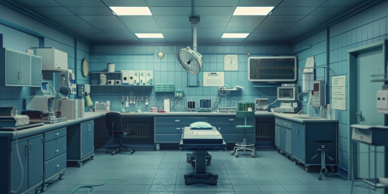 Empty Hospital Operating Room. Created by Generative Artificial ...