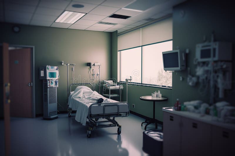 Empty Hospital Room Generative Ai Stock Illustration - Illustration of ...