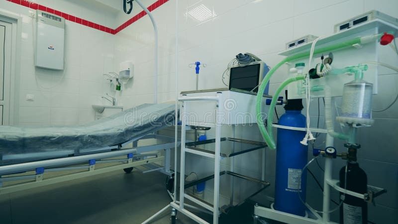 Empty Hospital Room with Medical Ventilation System Stock Video - Video ...
