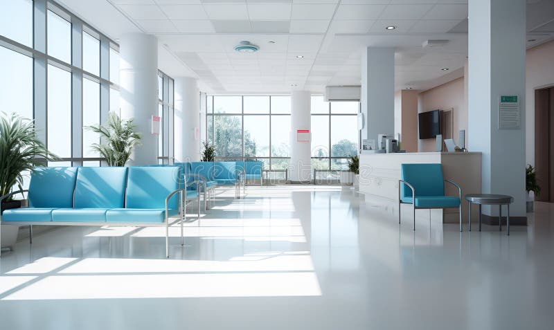 Empty Hospital Waiting Room, Ai Generative Stock Illustration ...