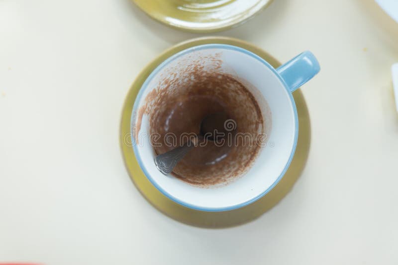 Hot Chocolate Cup after Drink Stock Image - Image of delicious, foam ...