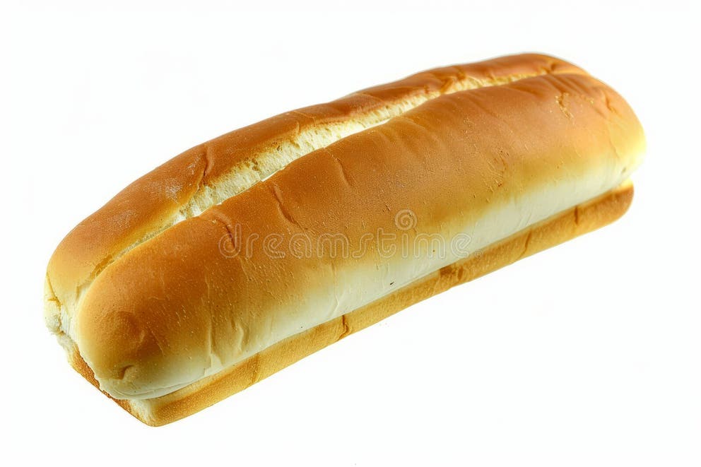 Empty Hot Dog Bun Isolated on White Background Stock Illustration ...