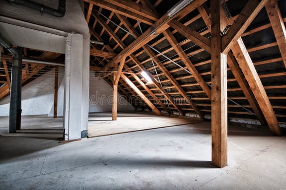 Empty house attic stock photo. Image of loft, roof, vintage - 18929570