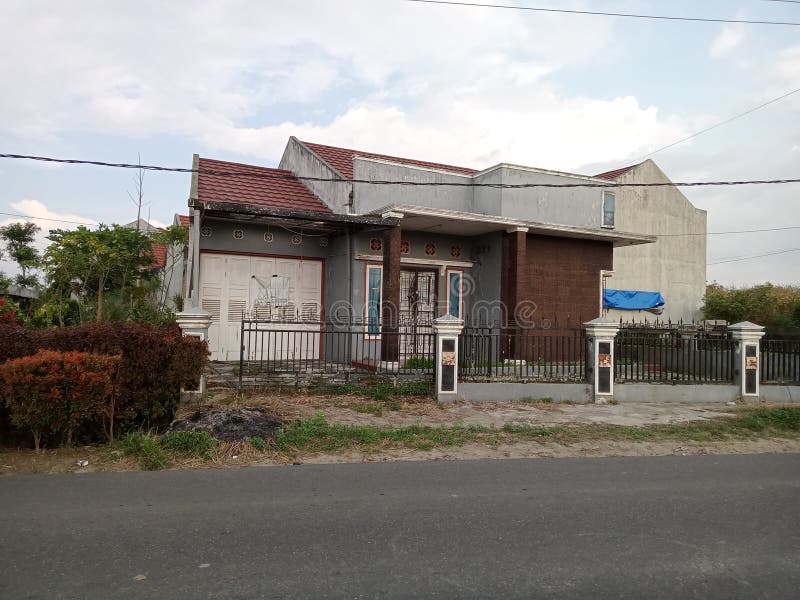 The Empty House in Country and Minimalis Modern House Stock Image ...