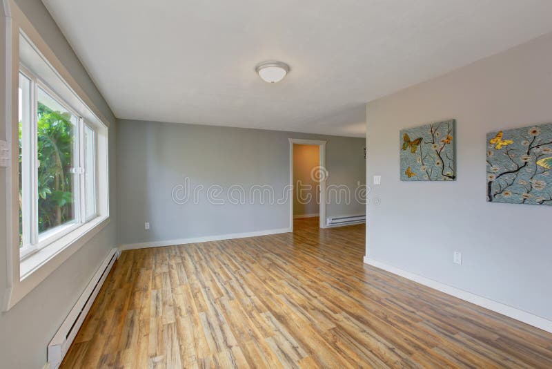 Empty House Interior with Light Blue Walls Stock Image - Image of ...