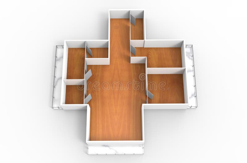 Empty house interior stock illustration. Illustration of balcony ...