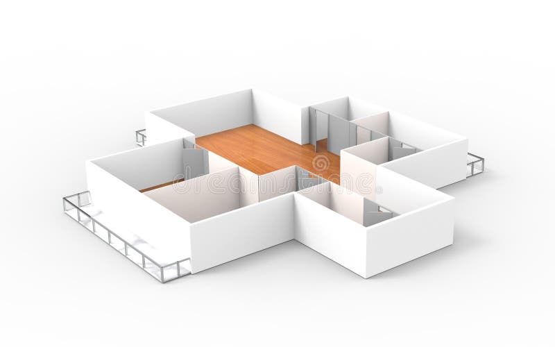 Empty house interior stock illustration. Illustration of balcony ...