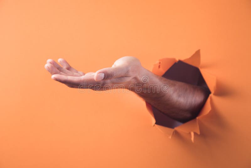 Empty Human Hand Held Up Isolated Stock Photo - Image of single, human ...