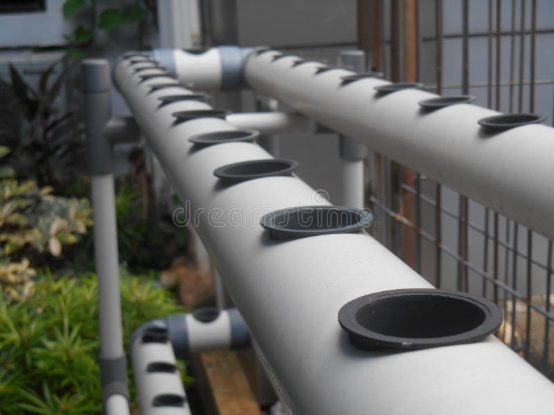 Empty Hydroponic Grow Pipe Set Stock Photo - Image of neat, growth ...