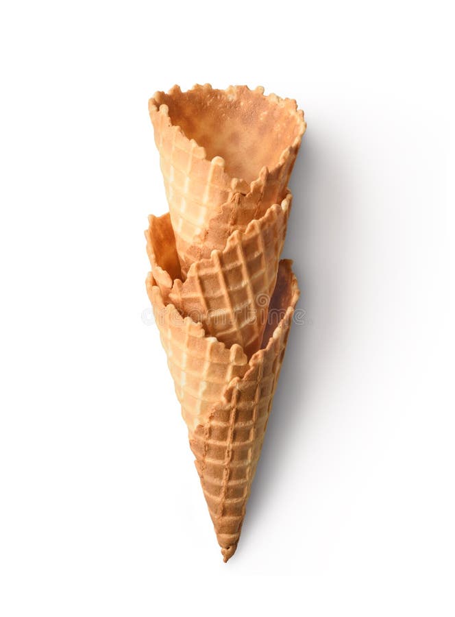Empty Ice Cream Cone Isolated on White Background Stock Photo - Image ...