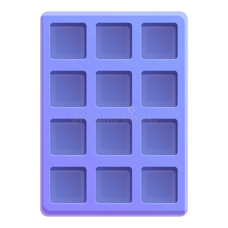 Empty Ice Cube Tray Icon, Cartoon Style Stock Vector - Illustration of ...
