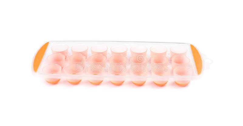 Empty Ice Cube Tray on White Background Stock Image - Image of freezer ...