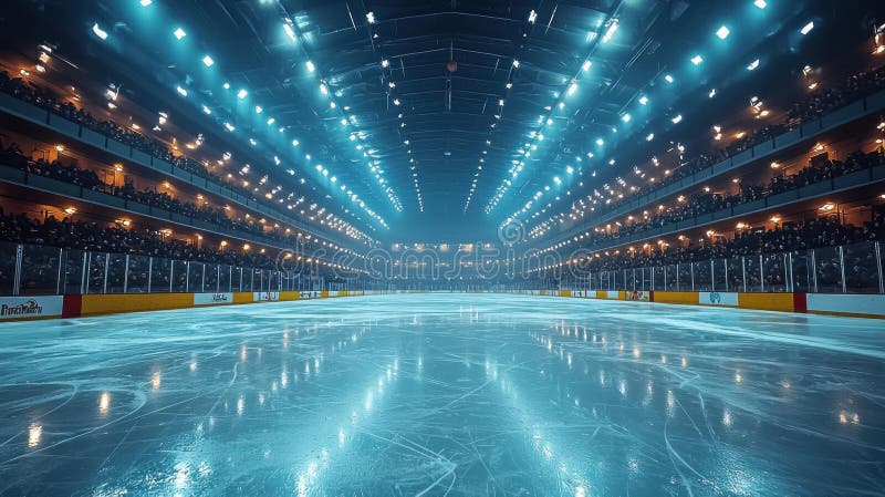 Empty Ice Hockey Arena stock photo. Image of bright - 370197624