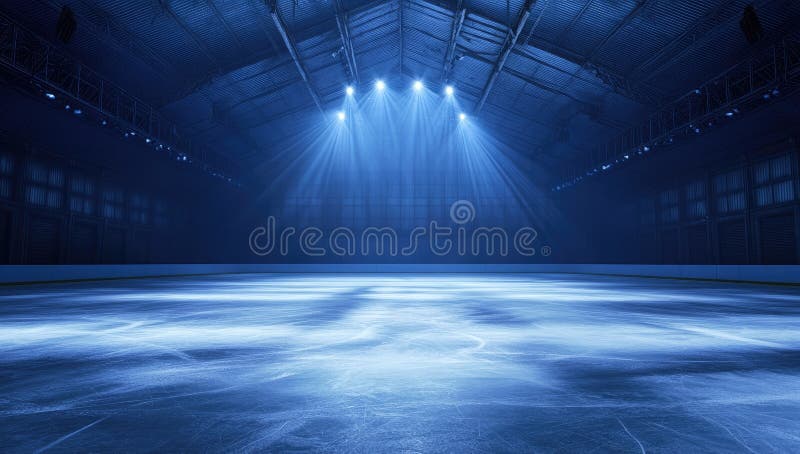 Empty Ice Rink at Night stock illustration. Illustration of empty ...