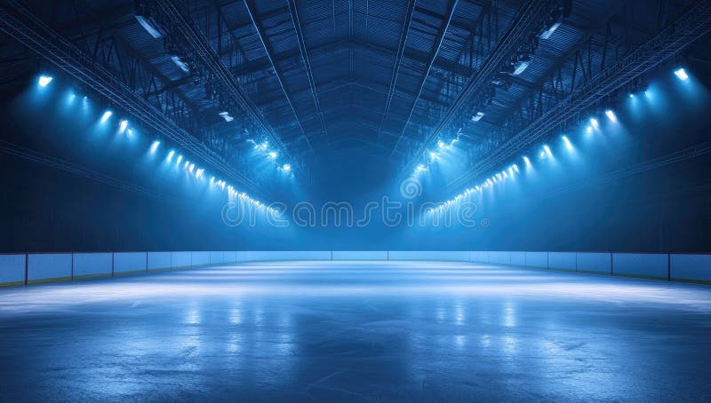Blue Ice Rink Arena stock illustration. Illustration of space - 385868780