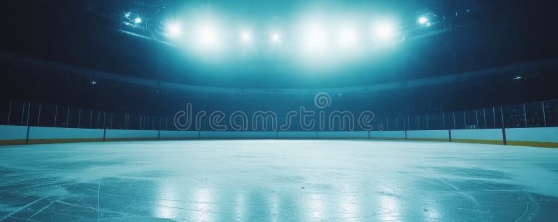 Empty Ice Rink Stadium Lights, Hockey, Arena Stock Illustration ...