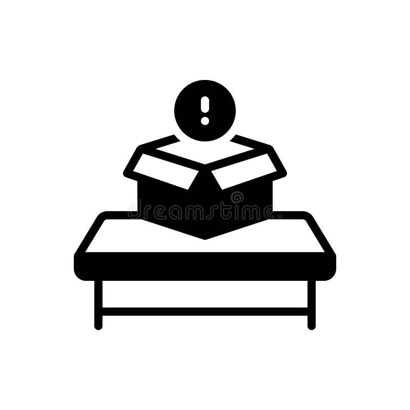 Black Solid Icon for Empty, Blank and Exclamation Stock Vector ...