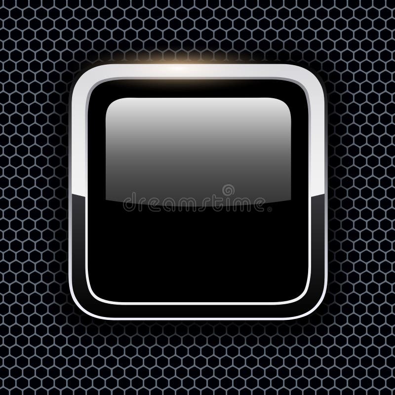 Empty Icon with Chrome Metal Frame Stock Vector - Illustration of ...