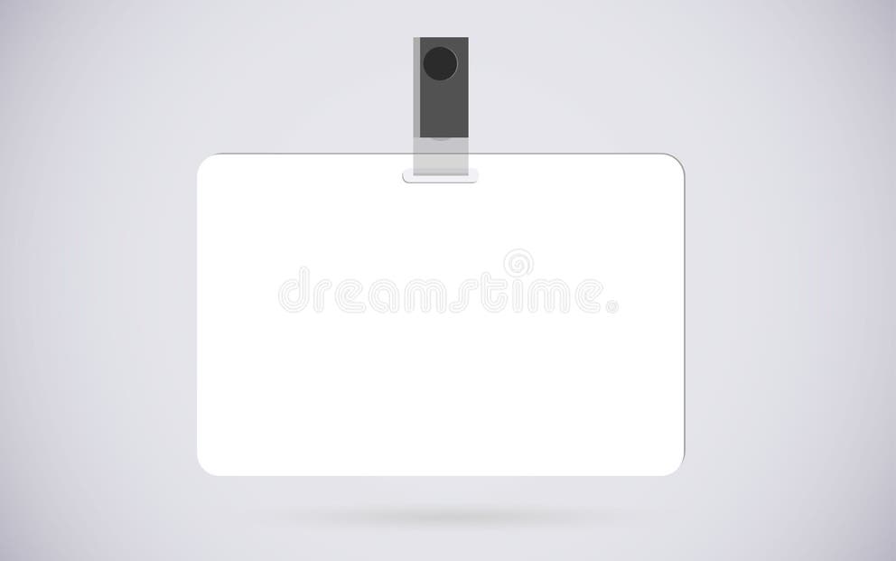 Empty Id Card Plastic Badge Set Vector Design Illustration Stock Vector ...