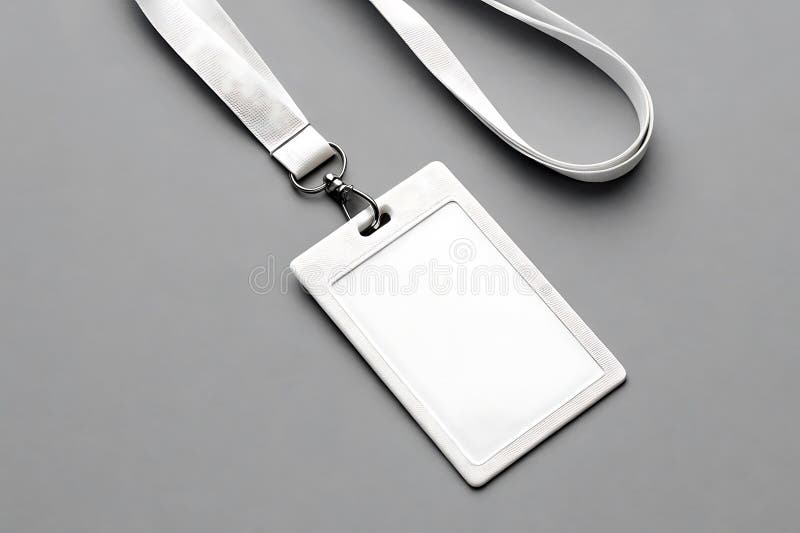 Empty Identification Badge on Gray Stock Illustration - Illustration of ...