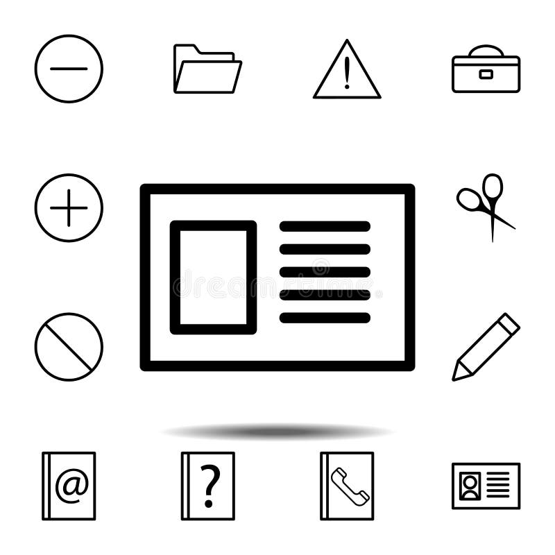 Empty Identification Card Icon. Simple Thin Line, Outline Vector Element of Minimalistic, Web ...