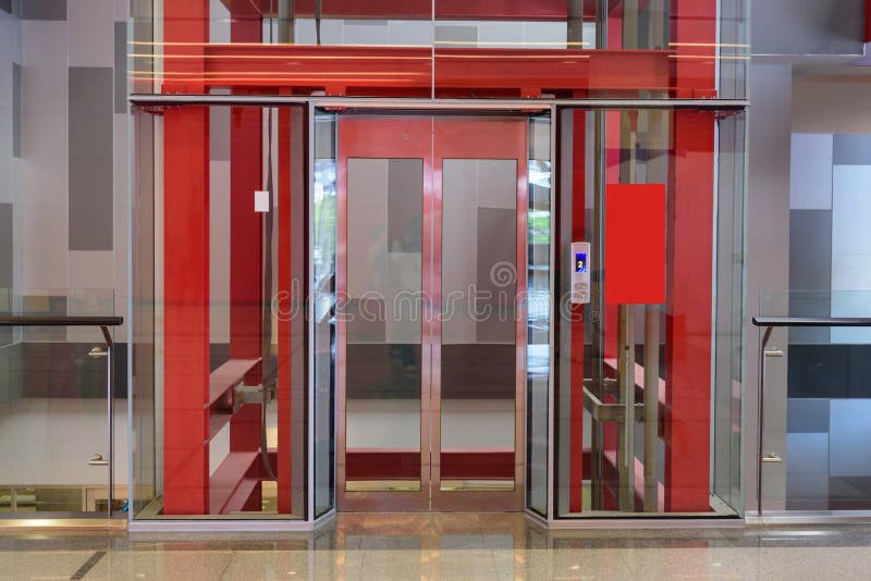 Empty indoor lift stock image. Image of station, billboard - 105151707